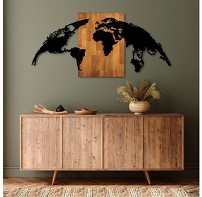 Asir Nástěnná dekorace 150x70 cm zeměkoule dřevo/kov 899SKL2624