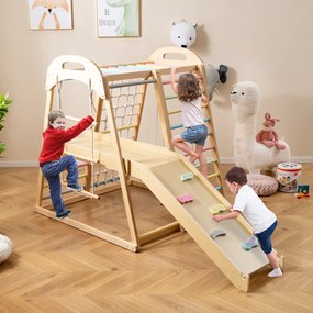 Costway 8 v 1 Opičí tyč a houpačka a šplhací síť a šplhací žebřík a šplhací lano