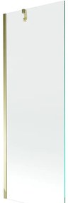 Mexen Next, vanová zástěna 1-křídlová 70 x 150 cm, fixní křídlo, 6 mm čiré sklo, zlatý profil, 895-070-000-00-00-50