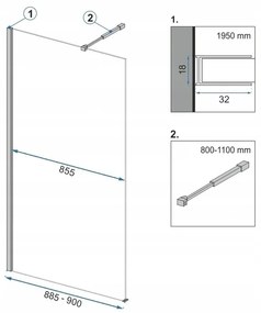 Sprchová zástěna Rea Aero 90 cm černý mat