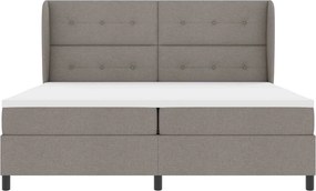 Postel s boxspringem s čelo Taupe 200 x 200 cm textil 3340589