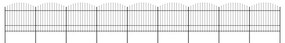 Zahradní plot s hroty ocel (1,5–1,75) x 15,3 m černý