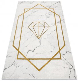 Dywany Łuszczów, Kusový koberec Emerald diamant 1019 cream and gold, 80x150, bílá, kancelář