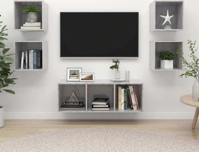 vidaXL 5dílný set TV skříněk dřevotříska [3079614] Barva: šedá s vysokým leskem