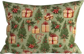 Povlak na polštář z mikrovlákna CHRISTMAS PRESENTS 50x70 cm, zelený