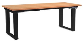 Výškově nastavitelný stůl OfficeTech Strong 180 x 80 cm, černá podnož, buk