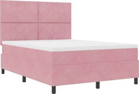 Postel s boxspringem s čelo Růžová 160 x 200 cm samet 3339913