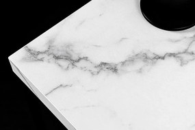 Designový odkládací stolek Haines 45 cm vzor bílý mramor