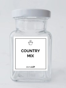 Samolepka na kořenky COUNTRY MIX bílá 5 × 5 cm tučné písmo