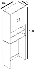 Sconto Skříňka nad pračku NELLY bílá