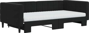 Válenda s přistýlkou a matracemi černá 100 x 200 cm samet 3196726