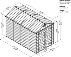 Skylight 6x10 hnědý - zahradní domek