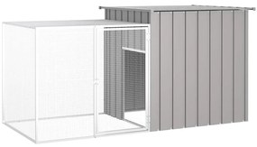 Klec pro kuřata šedá 200 x 91 x 100 cm pozinkovaná ocel 171546