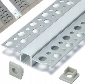 BERGE LED hliníkový profil zapuštěný 2m - sada