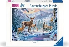 RAVENSBURGER Puzzle Jeleni v zimě / 1000 dílků / 70 x 50 cm