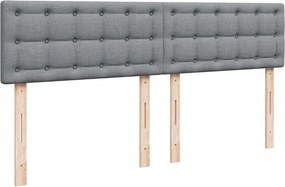 Box spring postel s matrací světle šedá 200 x 200 cm textil 3286801