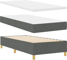 Postel s boxspringem s čelo Tmavě šedá 200 x 100 cm textil 3340803