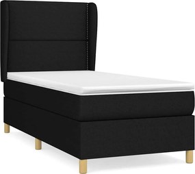 Box spring postel s matrací černá 90x200 cm textil 3128415