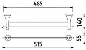 Nimco Držák na ručníky dvojitý, 52 cm LADA - LA 19046D-26