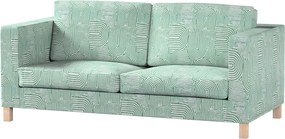 Potah na pohovku IKEA  Karlanda rozkládací, krátký barva zelená látka pletený vzor, vzorované