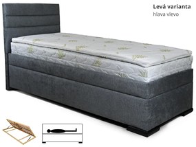 NEW DESIGN postele Postel boxspring VENETO s úložným prostorem a hlavovým čelem, 90×200 cm Velikost postele: 90 × 200 cm, Strana: Levá