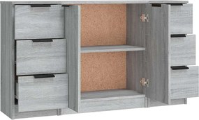 Příborníky 3 ks šedé sonoma kompozitní dřevo 3115842
