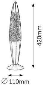 Rabalux 4114 - Lávová lampa GLITTER 1xE14/25W/230V