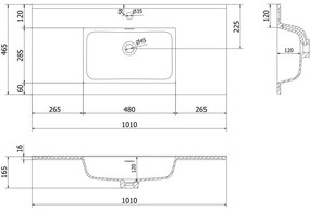 Mexen Orio, koupelnová skříňka 100 cm s umyvadlem Otis, 1 zásuvka, bílá matná, 91A10-10047-1-BF01-W18M01