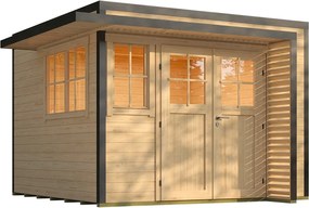 Weka Dřevěný zahradní domek Amberley 28mm V4, přírodní, 300 x 300 cm