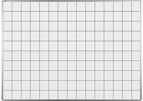 Magnetická tabule s odkládací poličkou MANAŽER L 150 x 100 cm (potisk) - čtverce 100 mm (101501001105)