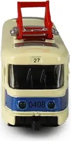 RAPPA 252578 Kovová česká retro tramvaj modrá 16 cm PRAGUE otevírací d