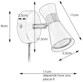 Markslöjd 108625 - Nástěnné bodové svítidlo FOLIE 1xGU10/7W/230V černá/mosaz