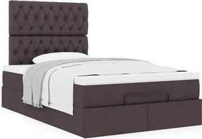 Osmanský rám postele s matrací tmavě hnědá 120x190cm textil 3313226