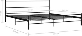 Rám postele černý kov 200 x 200 cm 284691