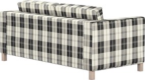 Potah na pohovku IKEA  Karlanda rozkládací, krátký barva černá látka pletený vzor, vzorované