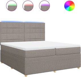 Box spring postel s matrací taupe 200x200 cm textil 3294467