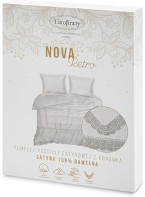 SATÉNOVÉ POVLEČENÍ RETRO6 200X220 CM, 2KS 70X80 CM SVĚTLESIVÉ