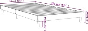 vidaXL Rám postele 90 x 200 cm kompozitní dřevo [832066] Barva: šedá sonoma
