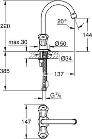 Grohe Costa - Umyvadlová kohoutková baterie chrom