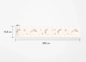 Dětská samolepící bordura na zeď Béžový Akvarelový Měsíc | 5 m x 13.8 cm | DWBD8045