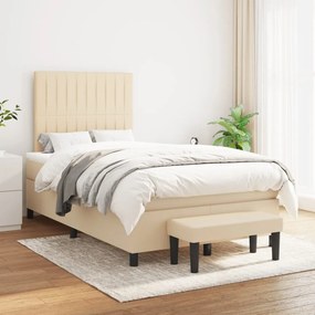 Box spring postel s matrací krémová 120x190 cm textil 3270374