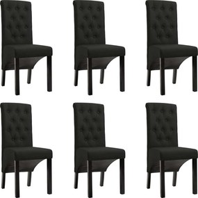 vidaXL Jídelní židle 6 ks textil [160792] Barva: Černá