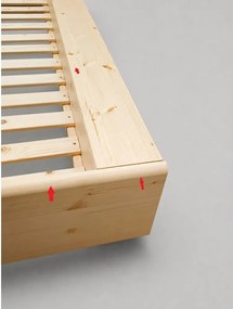 Dvoulůžková postel z borovicového dřeva bez čela s roštem 180x200 cm v přírodní barvě Ziggy - II. jakost – Karup