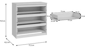 Komoda se zásuvkami MAO bílá