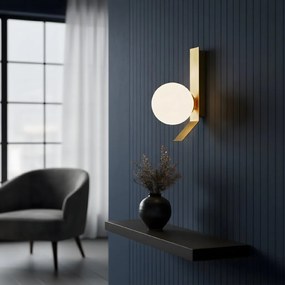 Toolight Moderní nástěnné LED osvětlení D46 APP1758-1W kartáčovaná zlatá/bílá