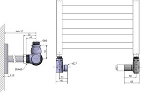 Sapho Corner Combi Simply připojovací sada ventilů triaxiální pravá chrom CP330S