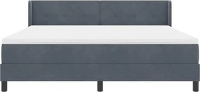 Postel s boxspringem s čelo Tmavě šedá 200 x 180 cm samet 3341481