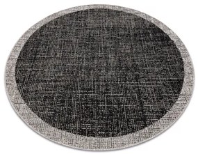 Kulatý koberec Sisal  FLOORLUX 20401 černý / stříbrný Rozměr: průměr 160 cm