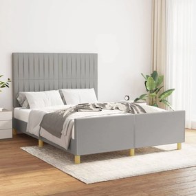 Rám postele bez matrace světle šedý 140 x 190 cm textil 3125211