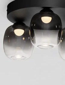 LED stmívatelné černo-kouřové designové stropní svítidlo Kita